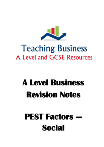 Eduqas A Level Business - PEST Analysis: Social | Teaching Resources