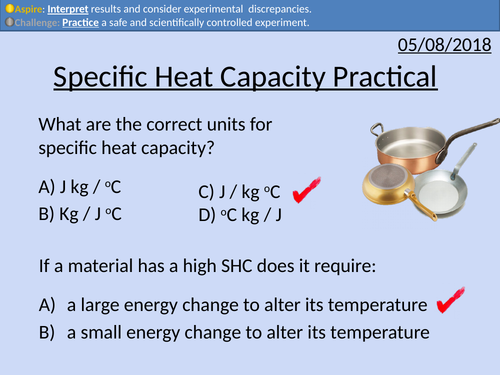 GCSE Physics: Specific Heat Capacity Practical | Teaching Resources