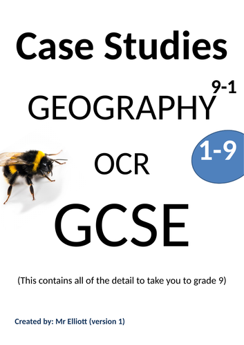 OCR revision guides all 3 exams & case study booklet geography 1-9 gcse ...