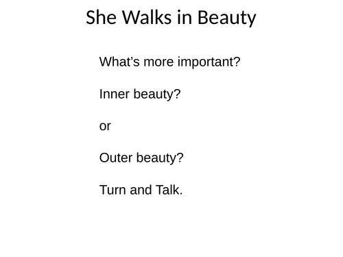 She Walks in Beauty for Eduqas Anthology | Teaching Resources
