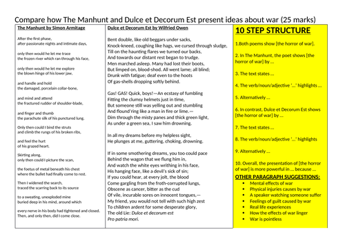 The Manhunt by Armitage for WJEC Poetry Anthology | Teaching Resources