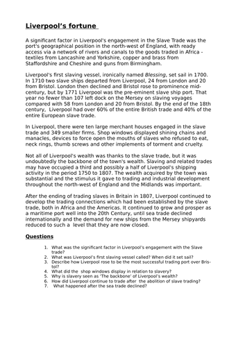 19th Century Liverpool | Teaching Resources