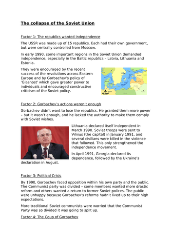 The collapse of the Soviet Union | Teaching Resources