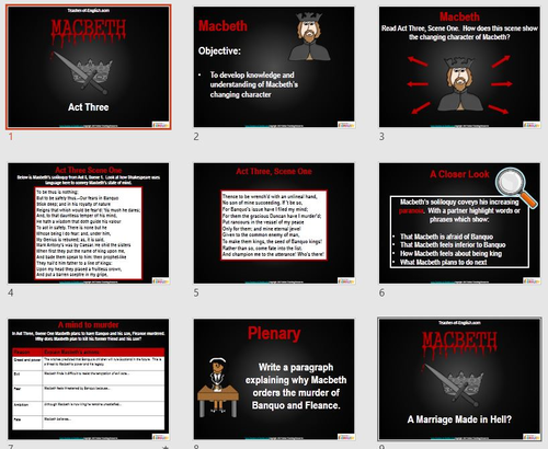Macbeth - Act 3 | Teaching Resources