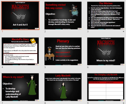 Macbeth Act 4 and Act 5 | Teaching Resources