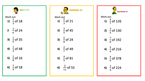 Unleash Your Fraction of Amounts Skills With RAG Worksheets And ...
