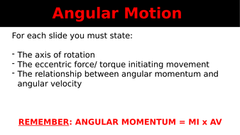 OCR A LEVEL PE- Angular Motion | Teaching Resources