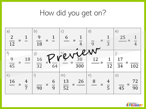 Fractions Revision - Year 6 | Teaching Resources
