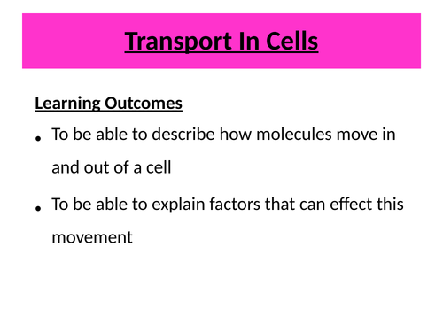 GCSE Bio- Transport in Cells in 30 mins | Teaching Resources