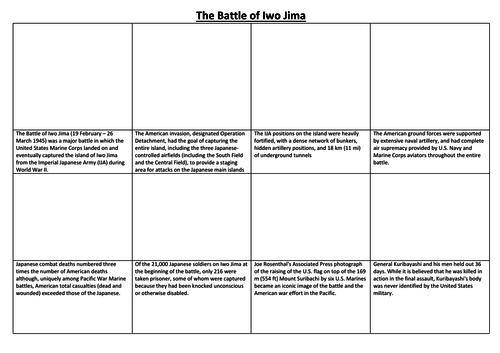 The Battle of Iwo Jima Comic Strip and Storyboard | Teaching Resources