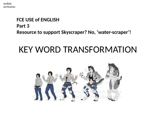 FCE Cambridge Use of English Part 3: Key Word Transformation Practice ...