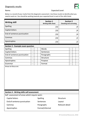 Adult Literacy / Functional Skills Diagnostic Assessment Level 1 ...