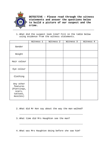 Reading Comprehension Skills - Mystery Game | Teaching Resources