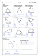Angles in a Triangle and Quadrilateral Homework with Answers | Teaching ...