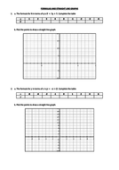 Formulas and Straight line graphs worksheet for Year 7/8. Includes ...