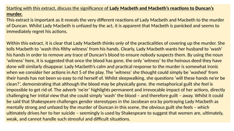 Macbeth Essay: Exemplar Intro and First Paragraph | Teaching Resources