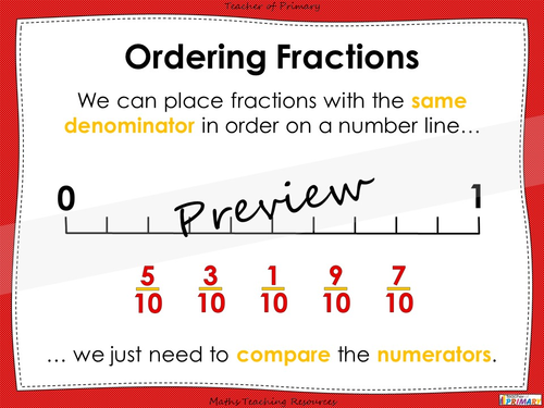 Comparing And Ordering Fractions Year 5 Teaching Resources