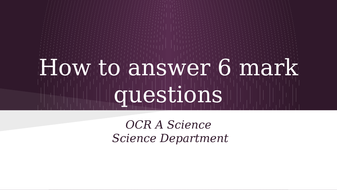 6 mark question prep/practice for OCR Science GCSEs | Teaching Resources