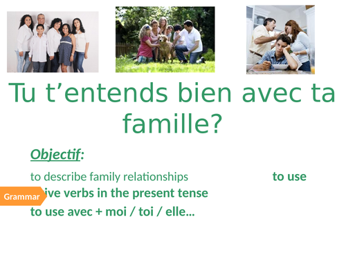 MODULE 1 MOI, MA FAMILLE ET MES AMIS (AQA GCSE, theme 1) | Teaching ...