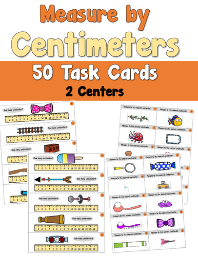 Measure by Centimeters Task Cards | Teaching Resources