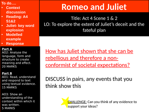 Romeo and Juliet- Full Unit of Work | Teaching Resources