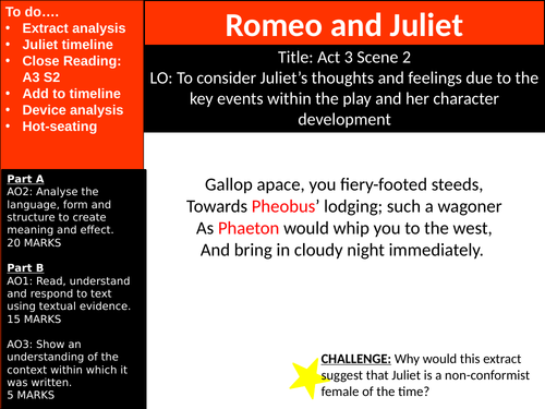 Romeo and Juliet- Full Unit of Work | Teaching Resources