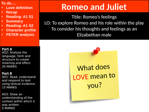 Romeo and Juliet- Full Unit of Work | Teaching Resources