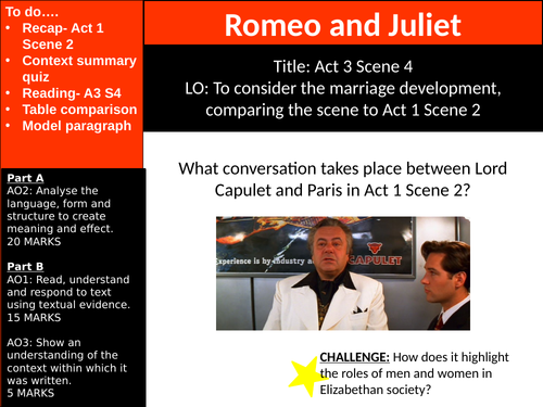 Romeo and Juliet- Full Unit of Work | Teaching Resources