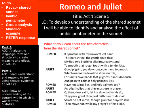 Romeo and Juliet- Full Unit of Work | Teaching Resources