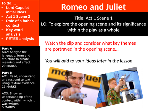 Romeo and Juliet- Full Unit of Work | Teaching Resources