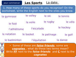 KS3 MFL French - sports - differentiated lesson interview worksheet PPT ...