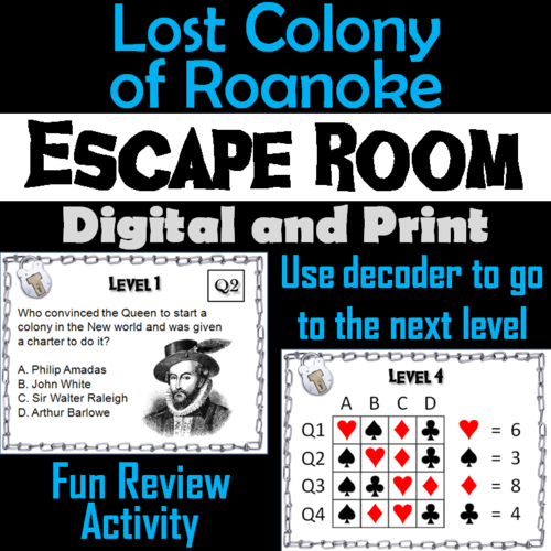 Lost Colony of Roanoke: Escape Room - Social Studies | Teaching Resources