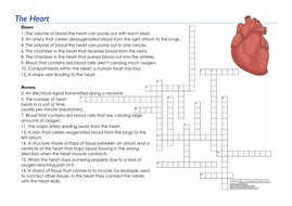 The Heart Crossword - EDEXCEL GCSE (9-1) Combined Science Paper 2 ...