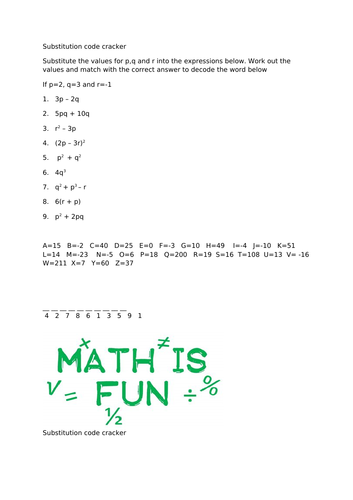 Substitution code cracker | Teaching Resources