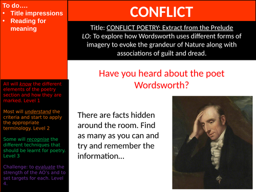 EDEXCEL Conflict poetry | Teaching Resources