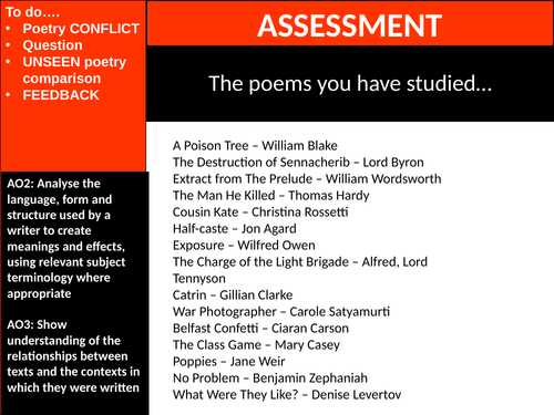 EDEXCEL Conflict poetry | Teaching Resources