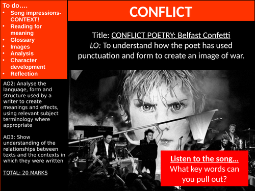 EDEXCEL Conflict poetry | Teaching Resources
