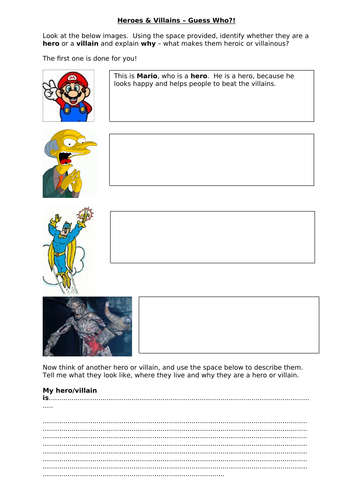 Heroes and Villains | Teaching Resources