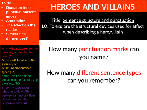 Heroes and Villains | Teaching Resources