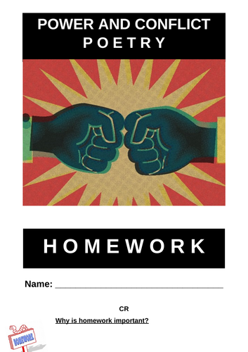 'Power and Conflict' Poetry Homework Booklet | Teaching Resources