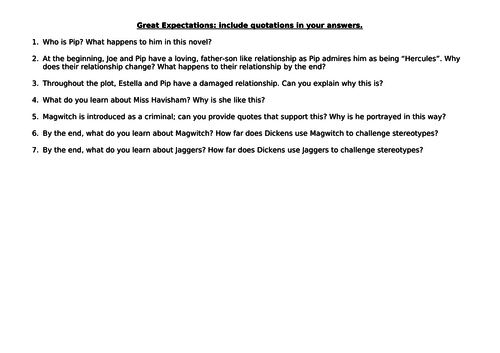 Great Expectations Lessons | Teaching Resources