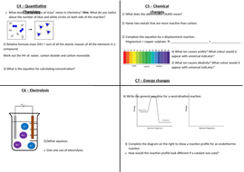 GCSE Chemistry C4 - C7 Foundation Revision | Teaching Resources