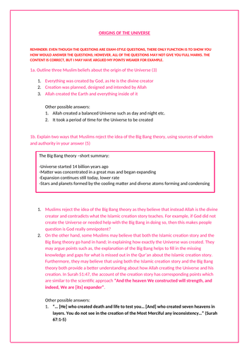 ISLAM RE: MATTERS TO LIFE AND DEATH WHOLE UNIT | Teaching Resources