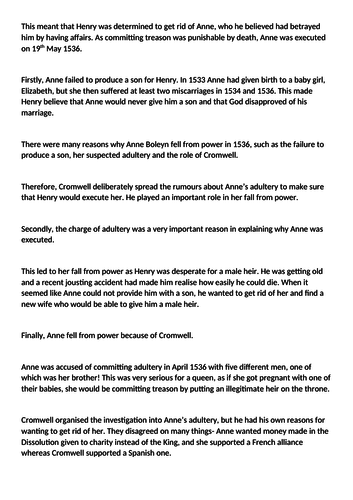 Edexcel GCSE 9-1 Henry VIII Revision Lesson | Teaching Resources