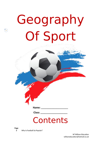 Geography Of Sport - FIFA World Cup Russia | Teaching Resources
