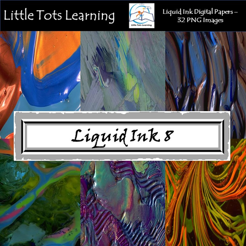 Liquid Ink Digital Papers - Liquid Ink Backgrounds - Set 8 | Teaching ...