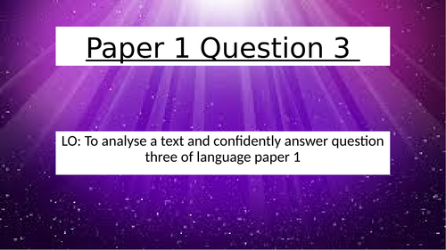 AQA language paper 1 question 3 | Teaching Resources