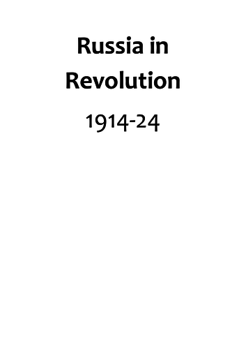 Russia in Revolution History Revision Notes | Teaching Resources