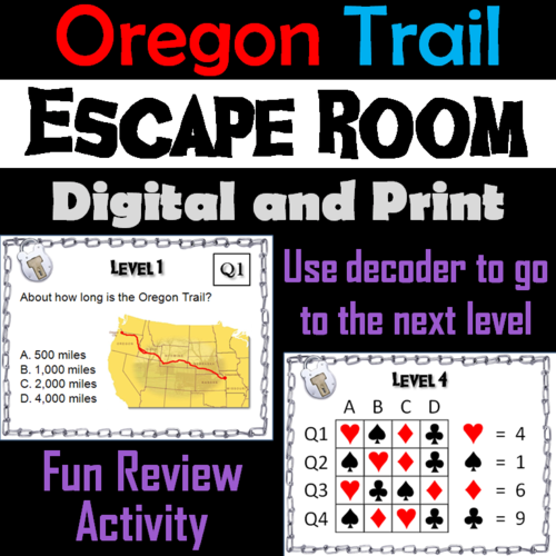 Oregon Trail: Escape Room - Social Studies | Teaching Resources