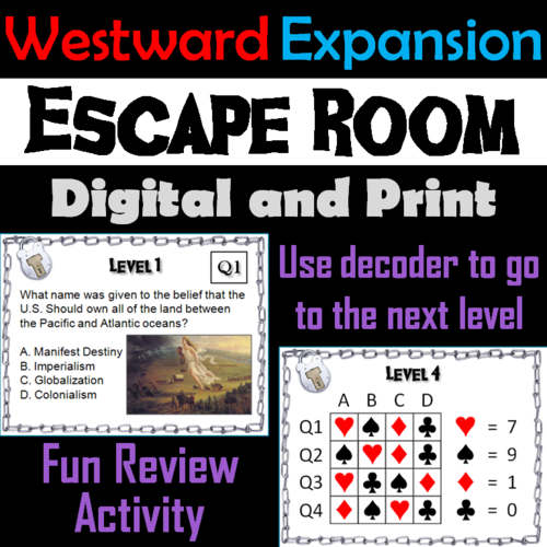 Westward Expansion: Escape Room - Social Studies | Teaching Resources